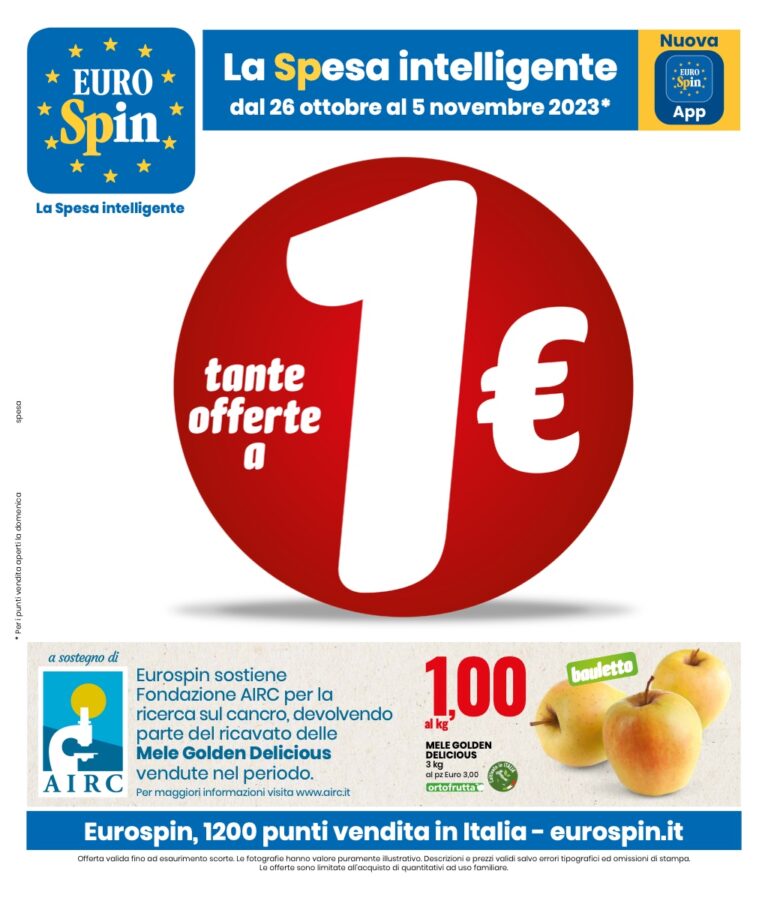 Il prossimo volantino Eurospin? Dal 26 ottobre 2023 è Tutto a 1 Euro per la nuova app ...